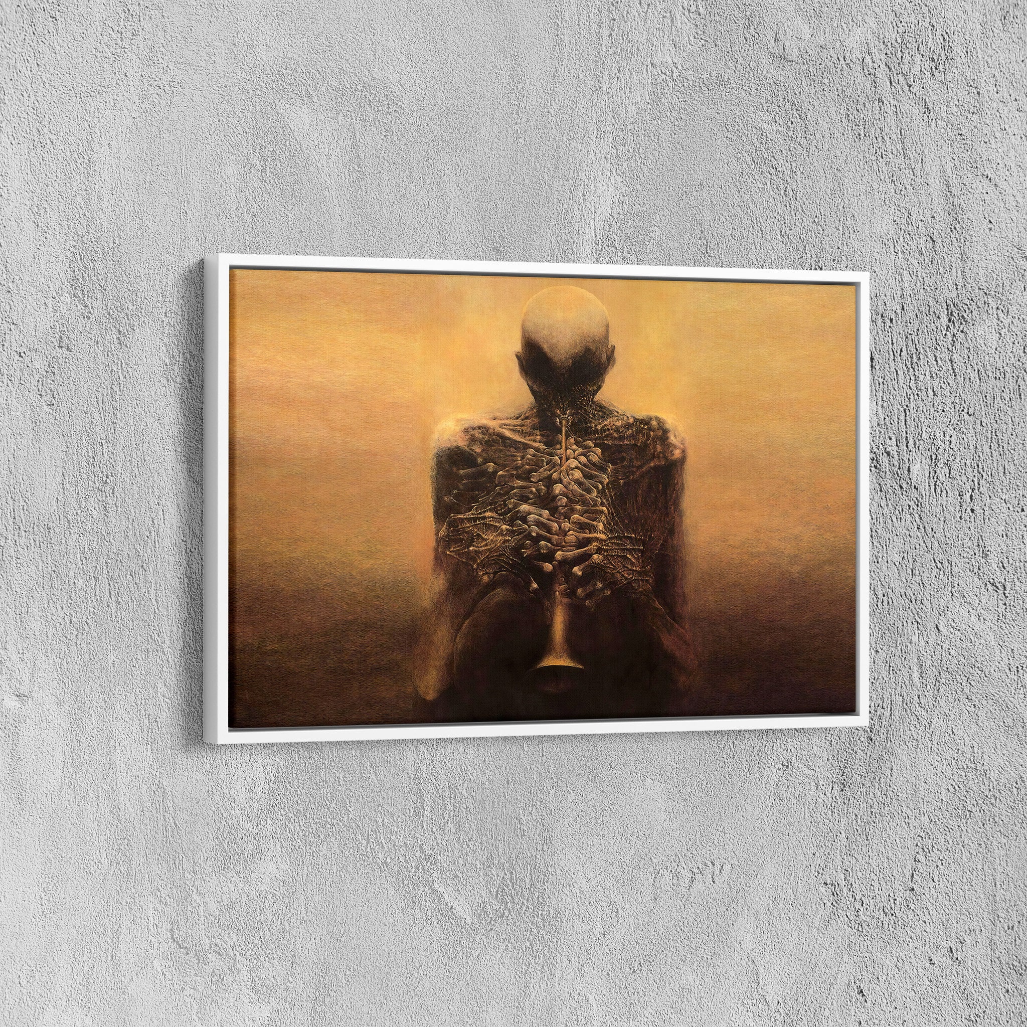 Zdzislaw Beksinski Poster, Skeleton Playing the Trumpet, Surreal Print ...