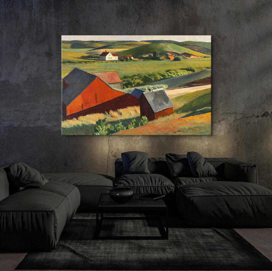 Edward Hopper Canvas Print: Cobbs Barns and Distant Houses ...