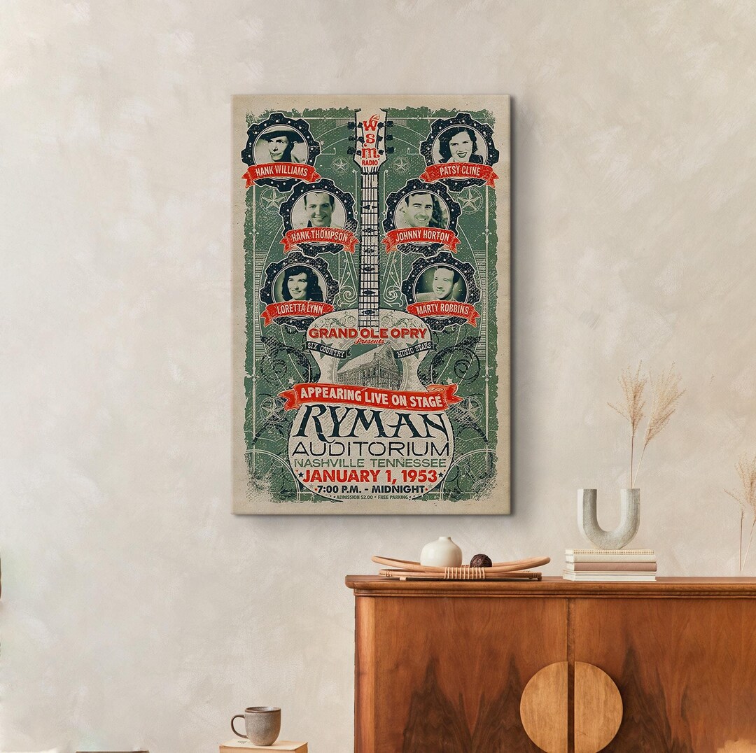 Ryman Auditorium Poster, Grand Ole Opry 1953 Print, Classic Country ...