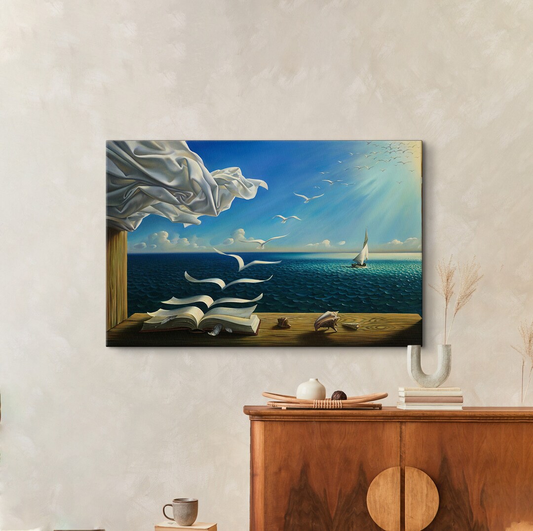Salvador Dali Book to Birds Canvas Poster, Reproduction Poster ...