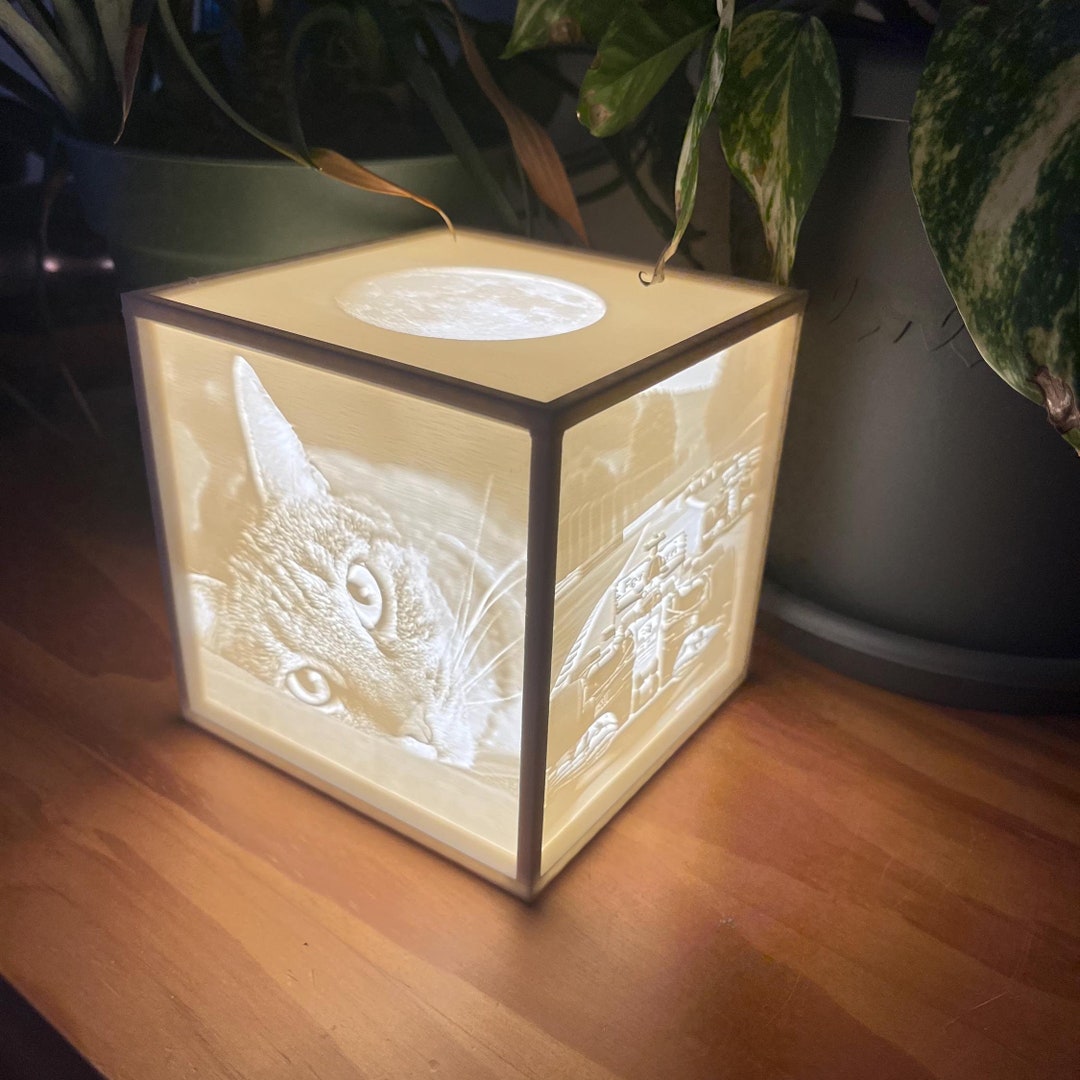 Custom 4 Pictures Lithophane Litht Box Personalized Gift Christmas Gift ...