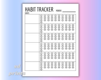 Minimalist Daily Habit Tracker Printable: Goal Tracker Template (PDF ...