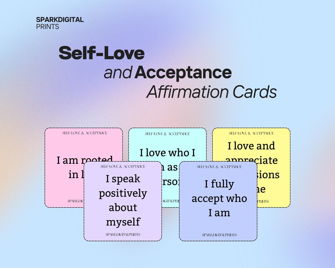 Self-love Affirmation Cards: Printable Positive Mindset (PDF Download ...