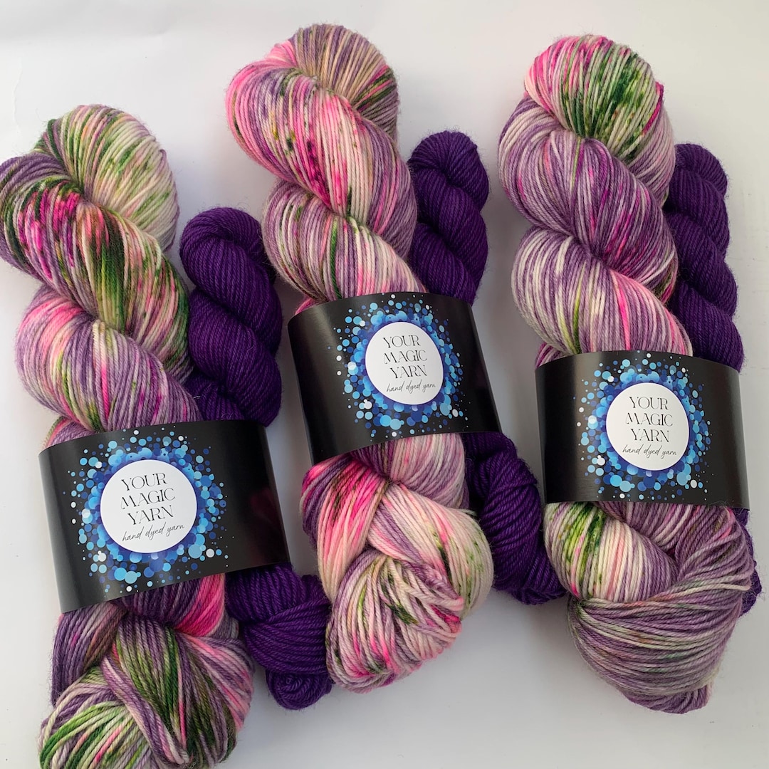 Set 100g and 20g, Sock Yarn, Hand Dyed Sock Yarn, Fingering Sock Yarn ...