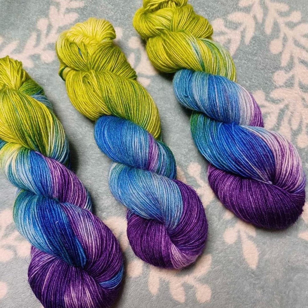 Hand Painted Neon Yarn - Perfect for Socks, 100g Merino Aran Delight ...