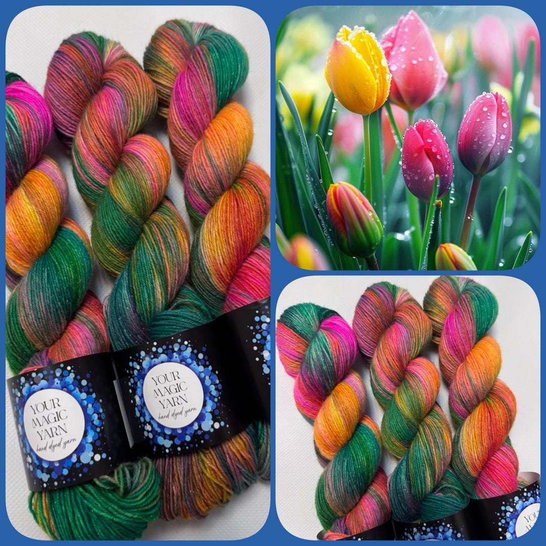 Colorful Yarn for Socks With Lurex, Hand Dyed Painted Yarn, 100g Skein ...