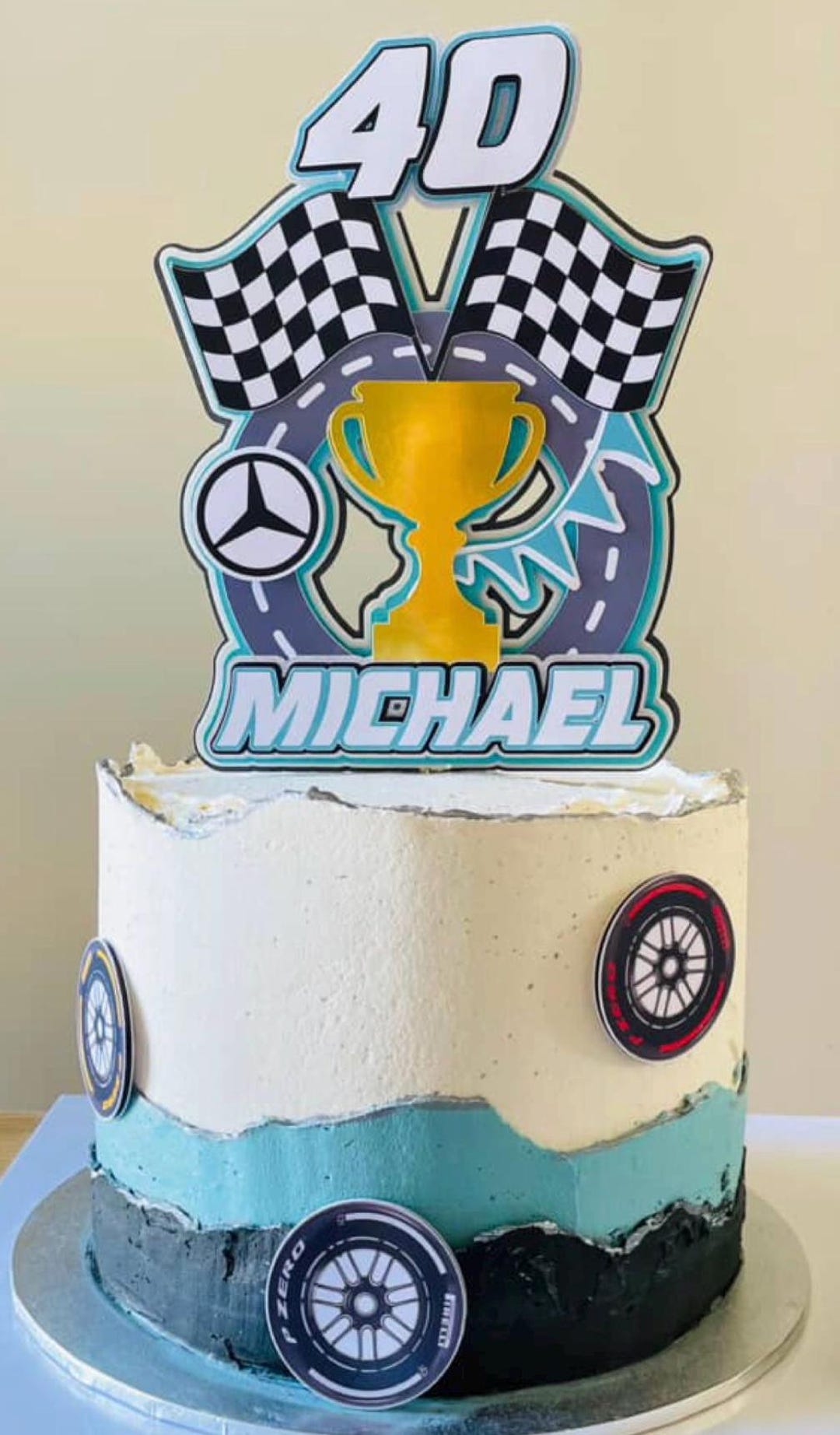 Handmade Formula One Cake Topper: Custom Car Badge Birthday Decor - Etsy