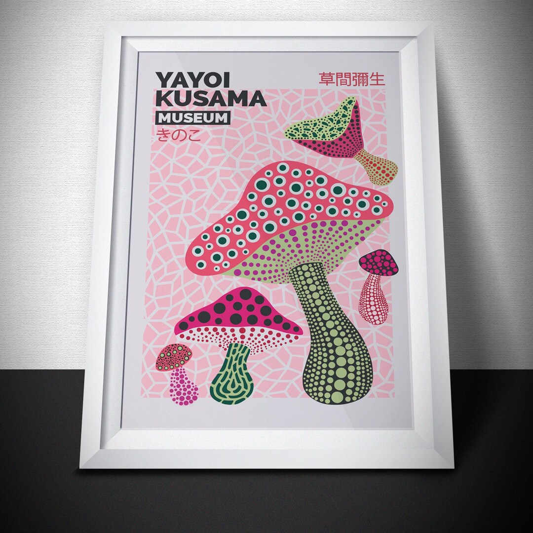 Yayoi Kusama Mushroom Wall Art Yayoi Mushroom Poster Japanese Pop Wall ...