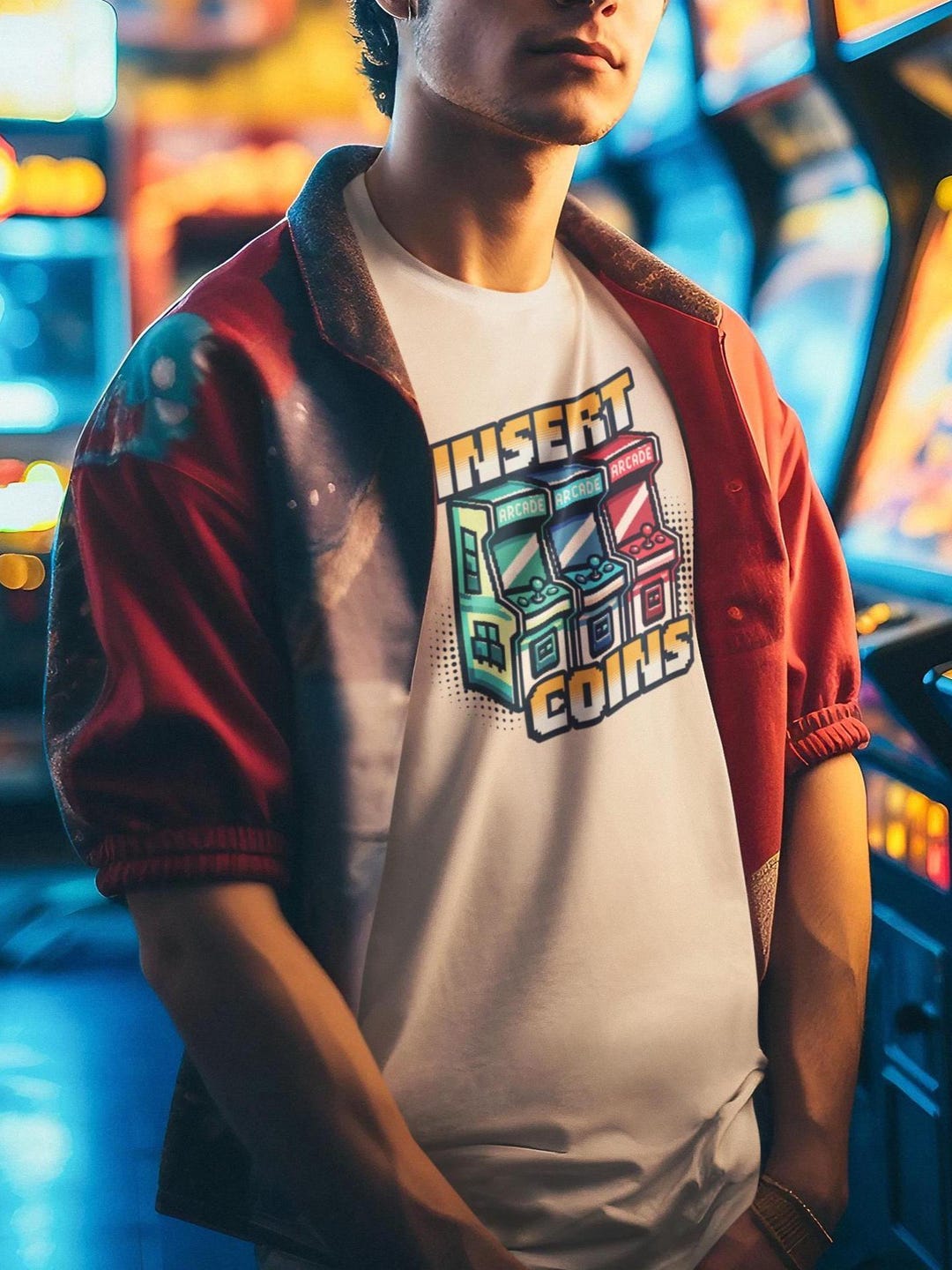 Retro Arcade Tee, Vintage T-shirt, Gamer Gift, 80's Arcade Shirt ...