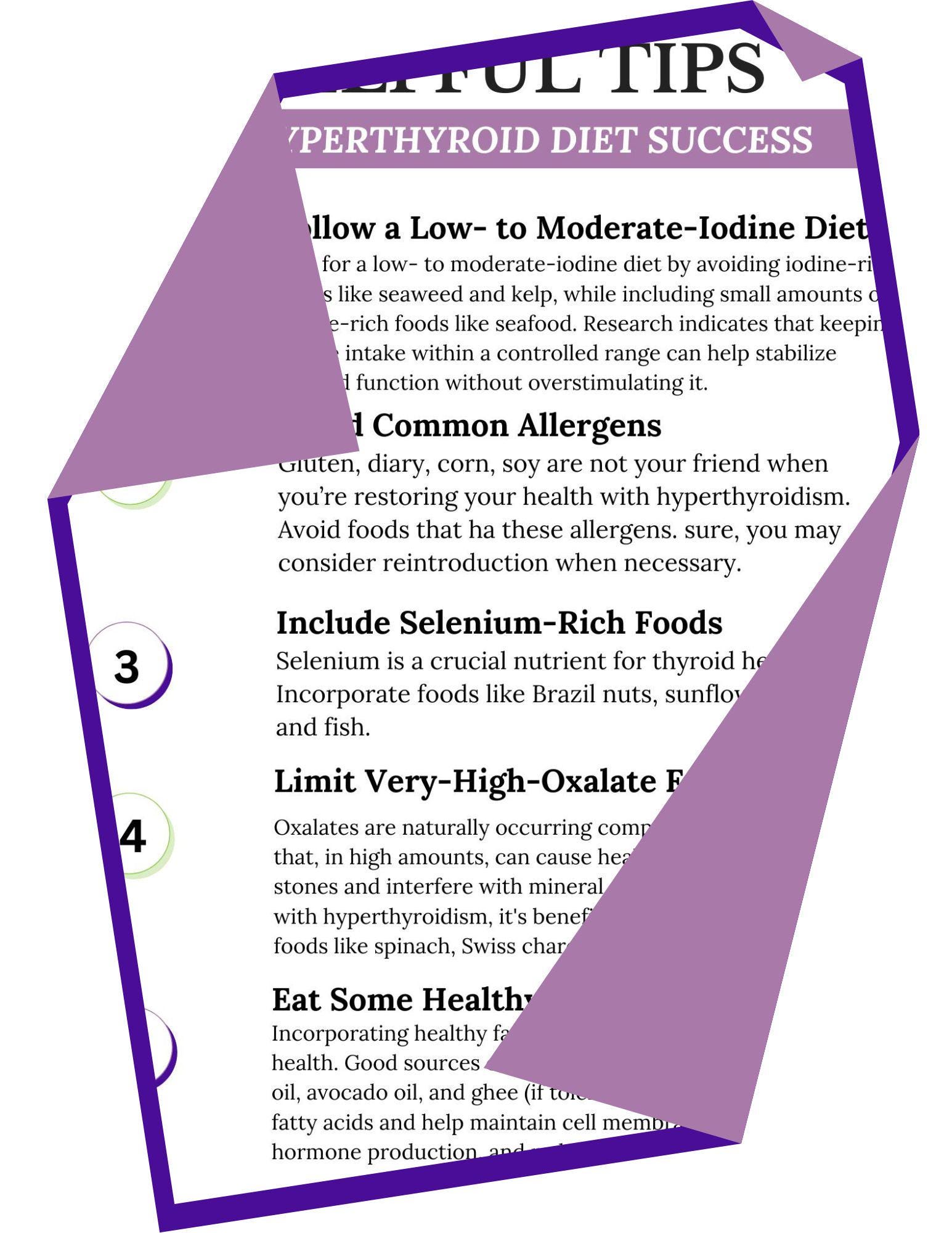 Vegan Hyperthyroid Food Chart Plant-based Thyroid Diet Guide Printable ...