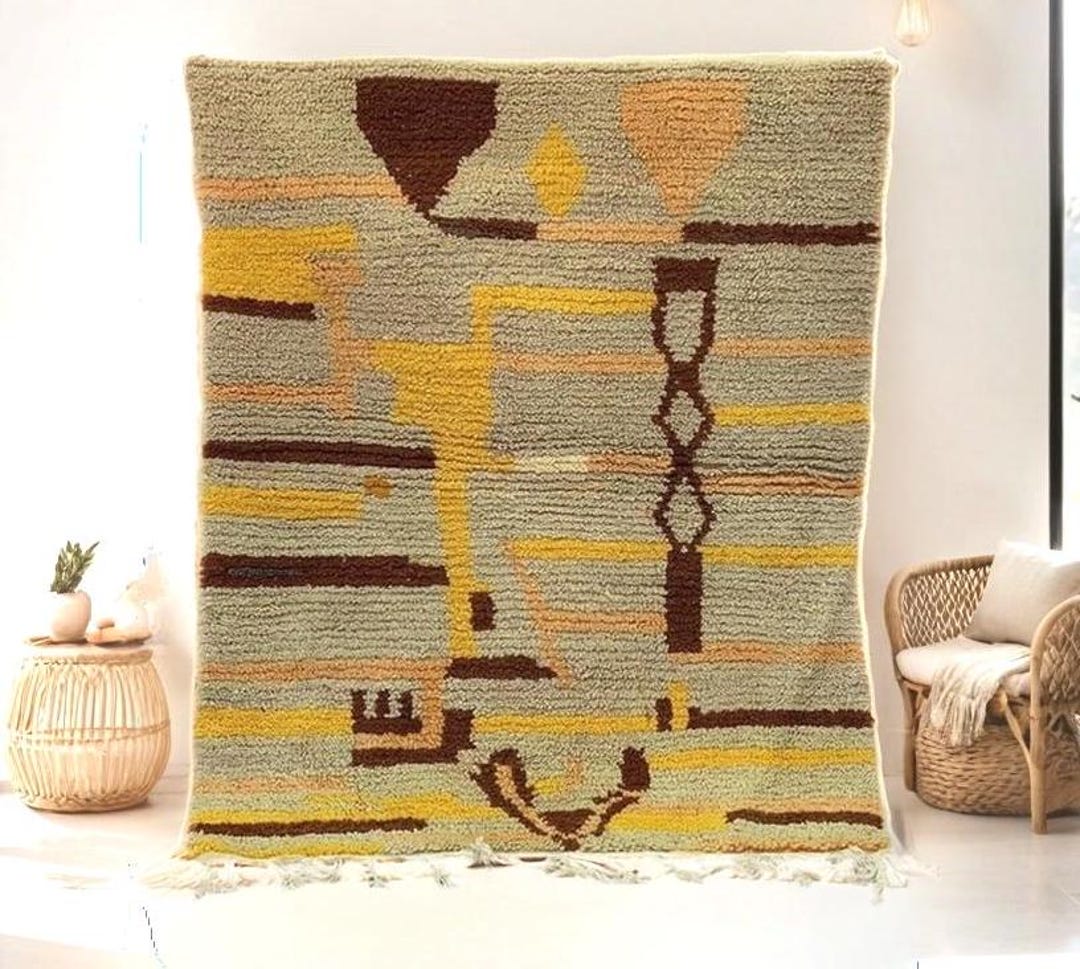 Abstract Traditional Berber Carpet, Luxury Home Décor, Unique Moroccan ...