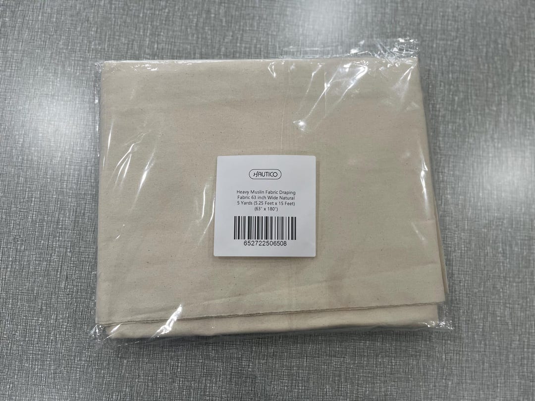 Unbleached Cotton Muslin Fabric: 63" Wide, 5 Yard Drape Textile - Etsy