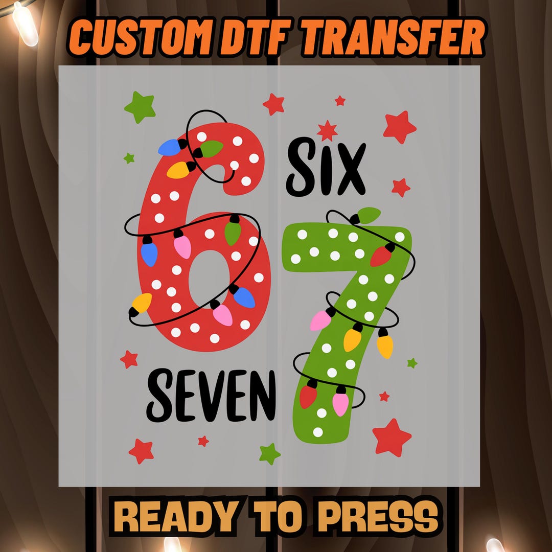Xmass 6 7 Lighted-up DTF, 6 7 Meme Tiktok Slang Diy Shirt , Couples ...