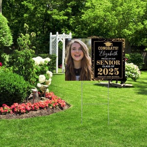 Custom Senior Graduation Yard Sign 2025 With Photo, Personalized Class ...
