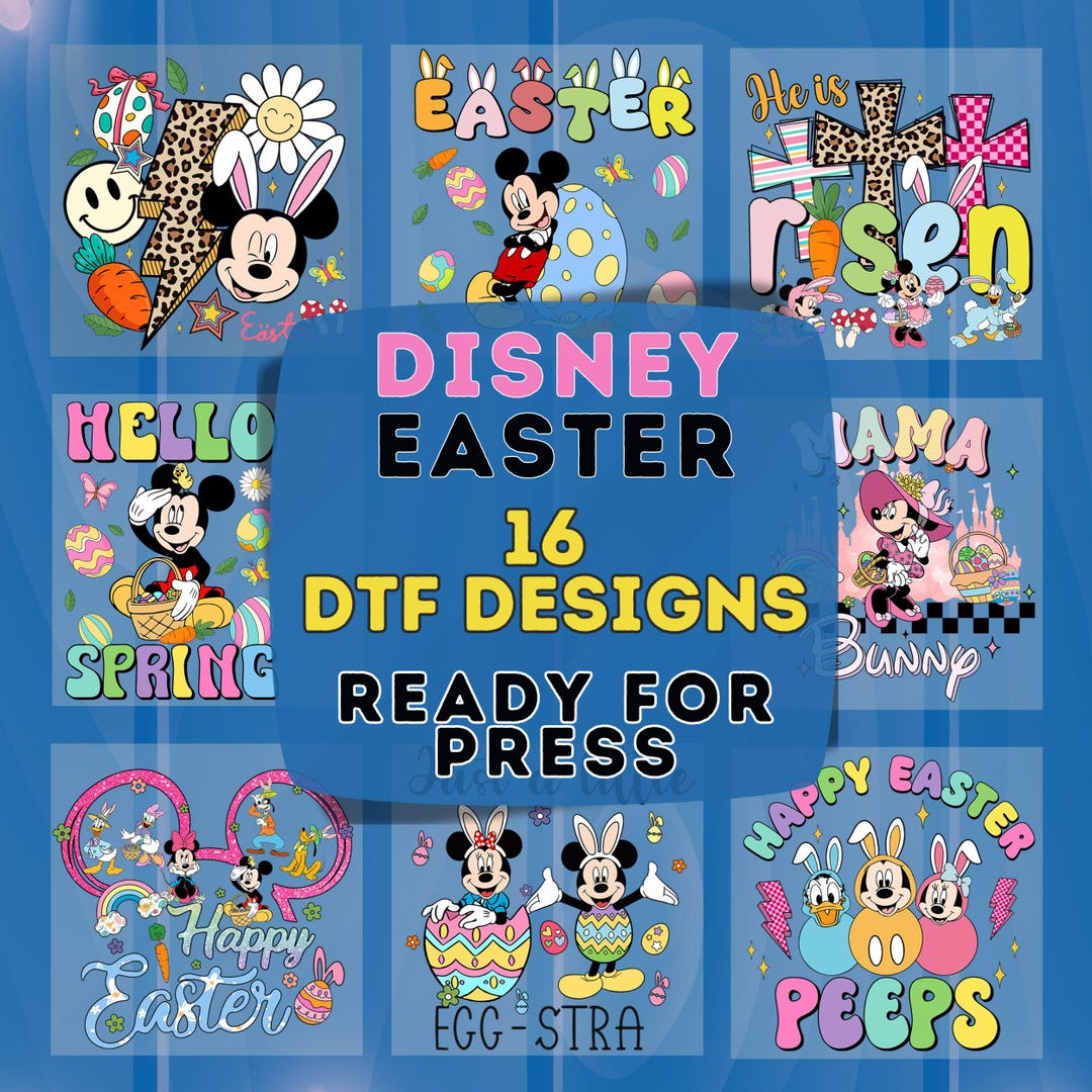 Disney Easter DTF Transfer Bundle, Mickey Mouse Heat Transfer, Bunny ...
