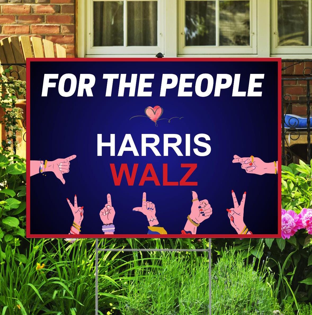 Harris Walz for the People 2024 Yard Sign, Harris for President 2024 ...