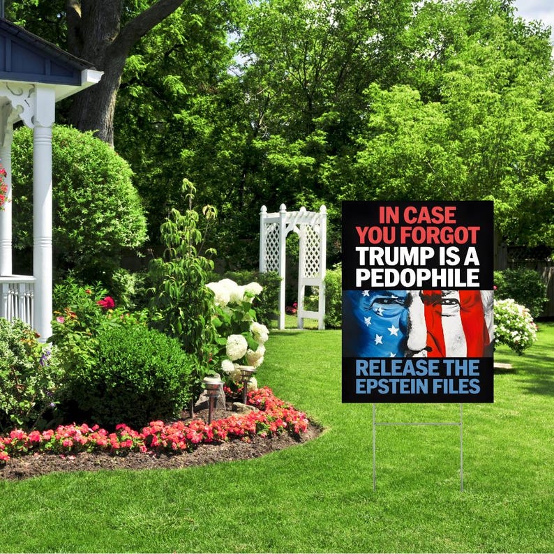 Anti Trump in Case You Forgot Yard Sign, Release the Epstein Files Lawn ...
