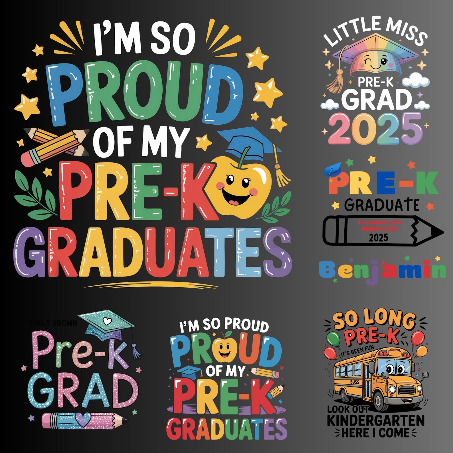 Pre-k Graduation DTF Bundle, Proud Prek Grad 2025 Transfers ...