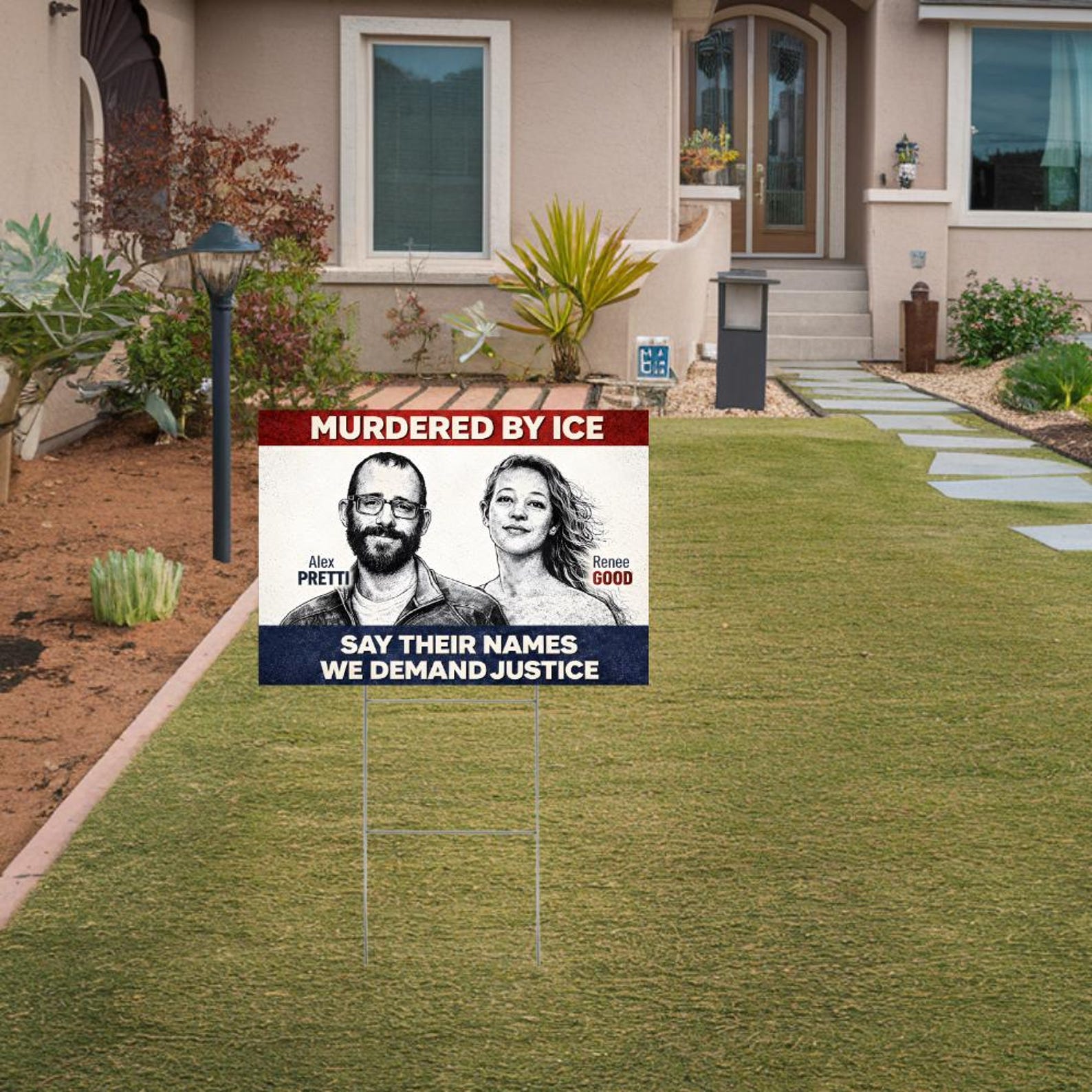 Renee Good and Alex Pretti Yard Sign, Pretti Good, Anti Ice Political ...