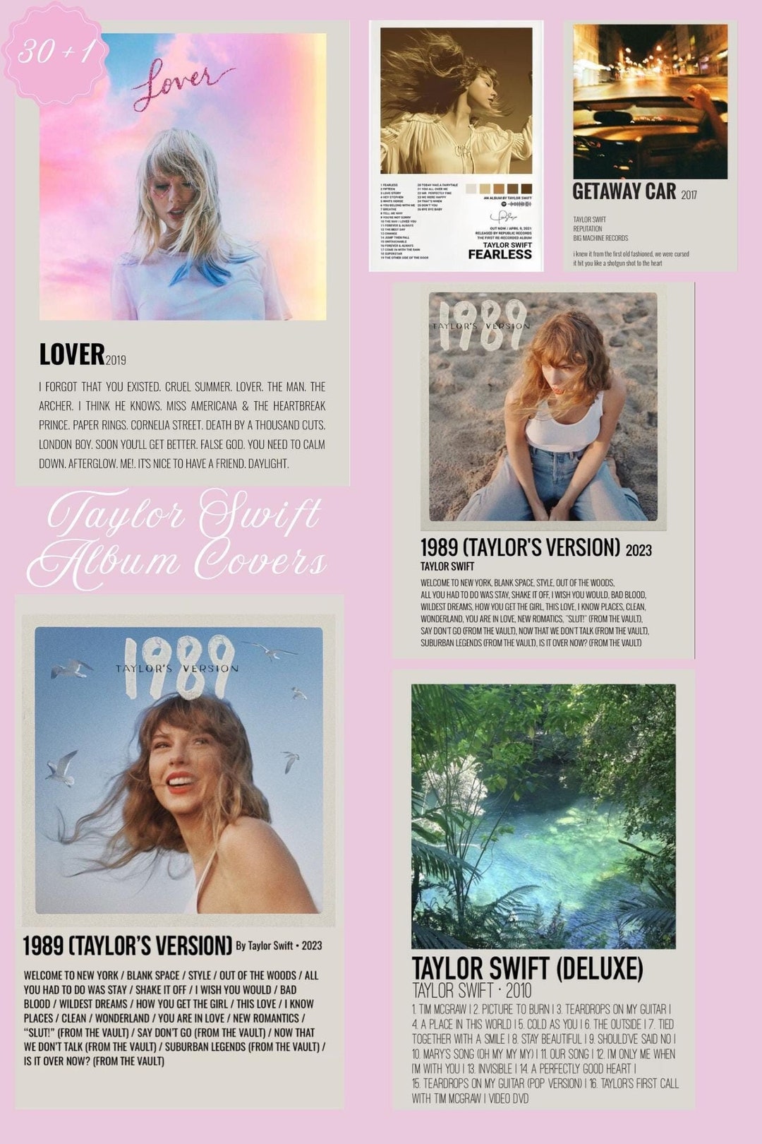 30 Taylor Swift Album Cover Wallpapers Backgrounds Wall Art I Wall Art ...