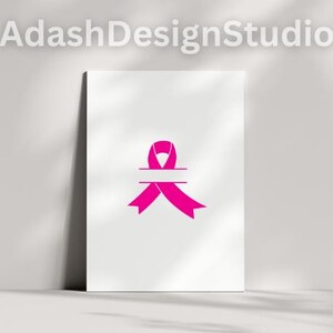 Cancer Ribbon Monogram Svg, Png, Awareness Ribbon Svg, Cancer Awareness ...