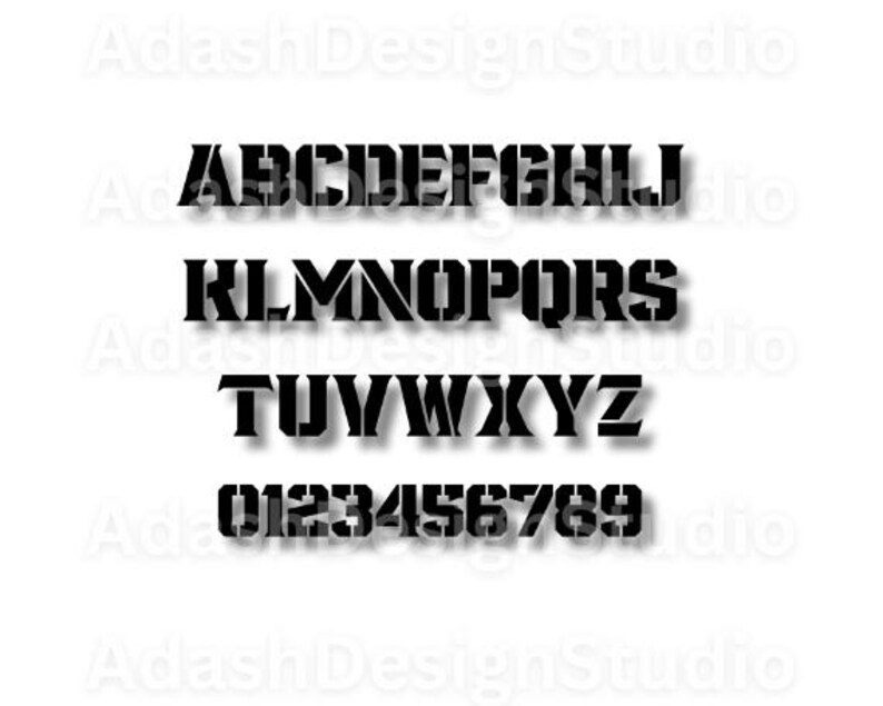 Stencil Font Alphabets Svg, Military Svg, Military Font Svg, School ...