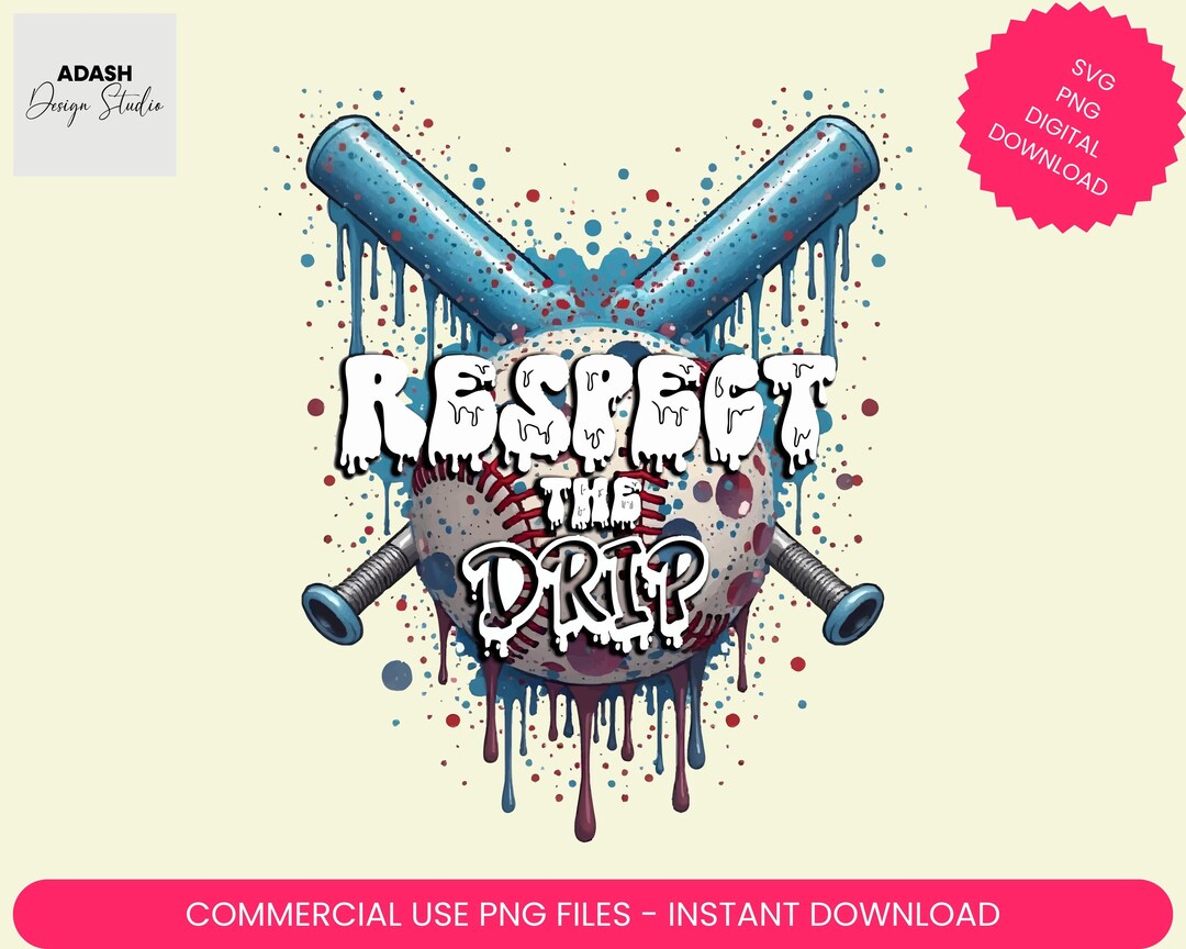 Drippy Baseball Icecream Drip Png|respect the Drip|baseball Mama|red ...
