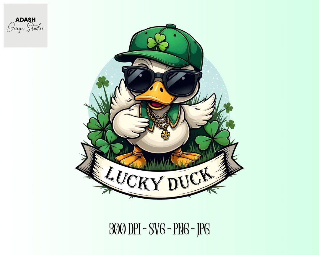 Lucky Duck PNG Svg, Duck St Patricks Day PNG, St Patricks Shirt Design ...
