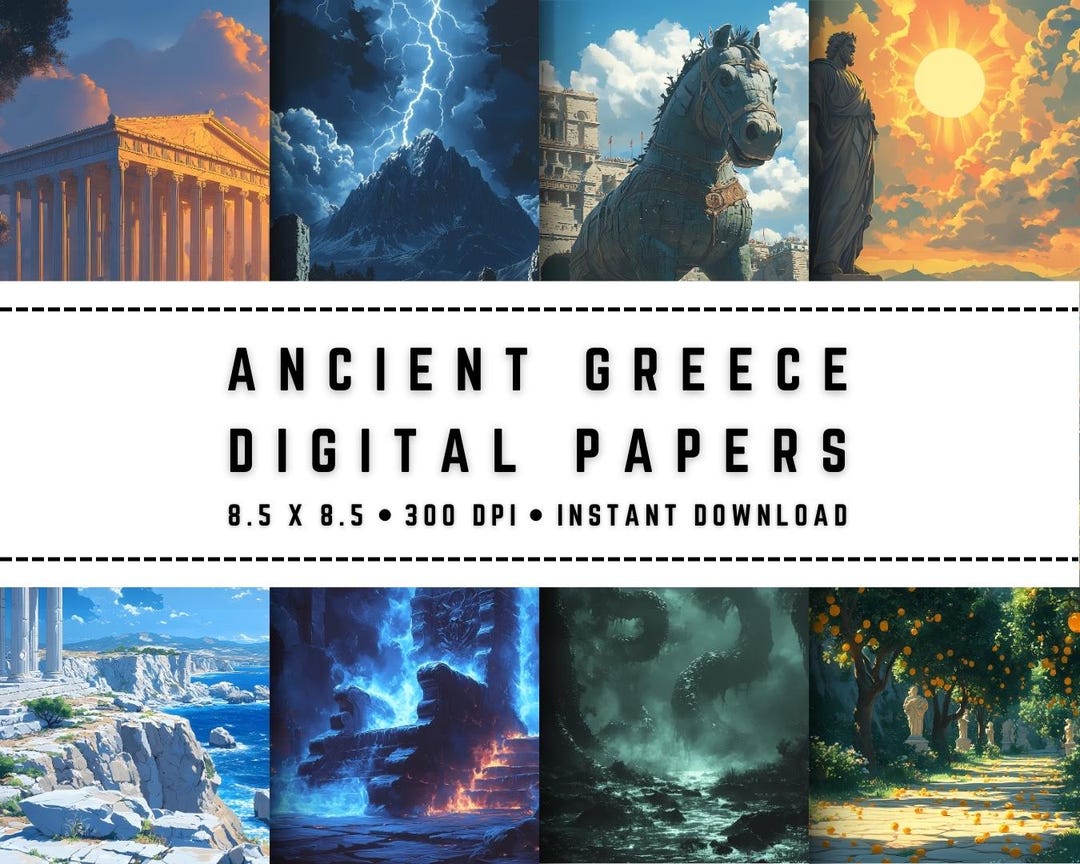 Ancient Greece Printable Paper, Greek Junk Journal, Greece Digital ...