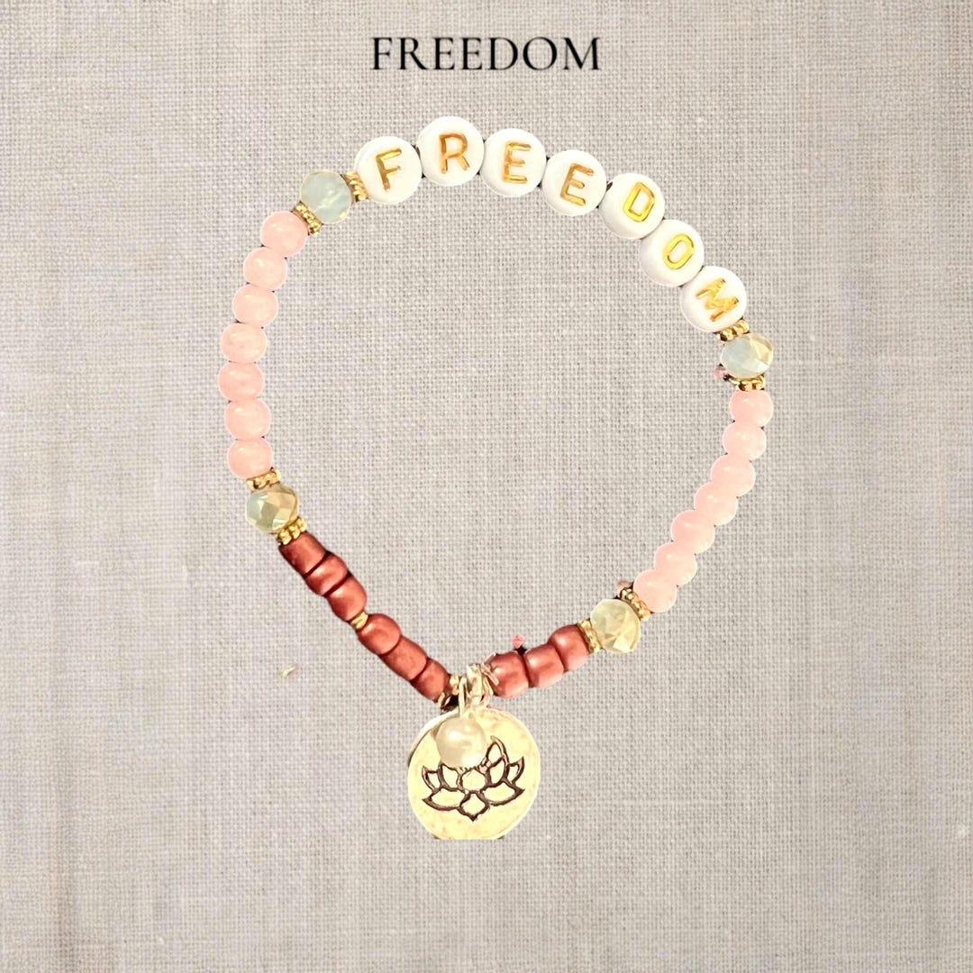 FREEDOM Bracelet With Lotus Charm Kamala Harris - Etsy