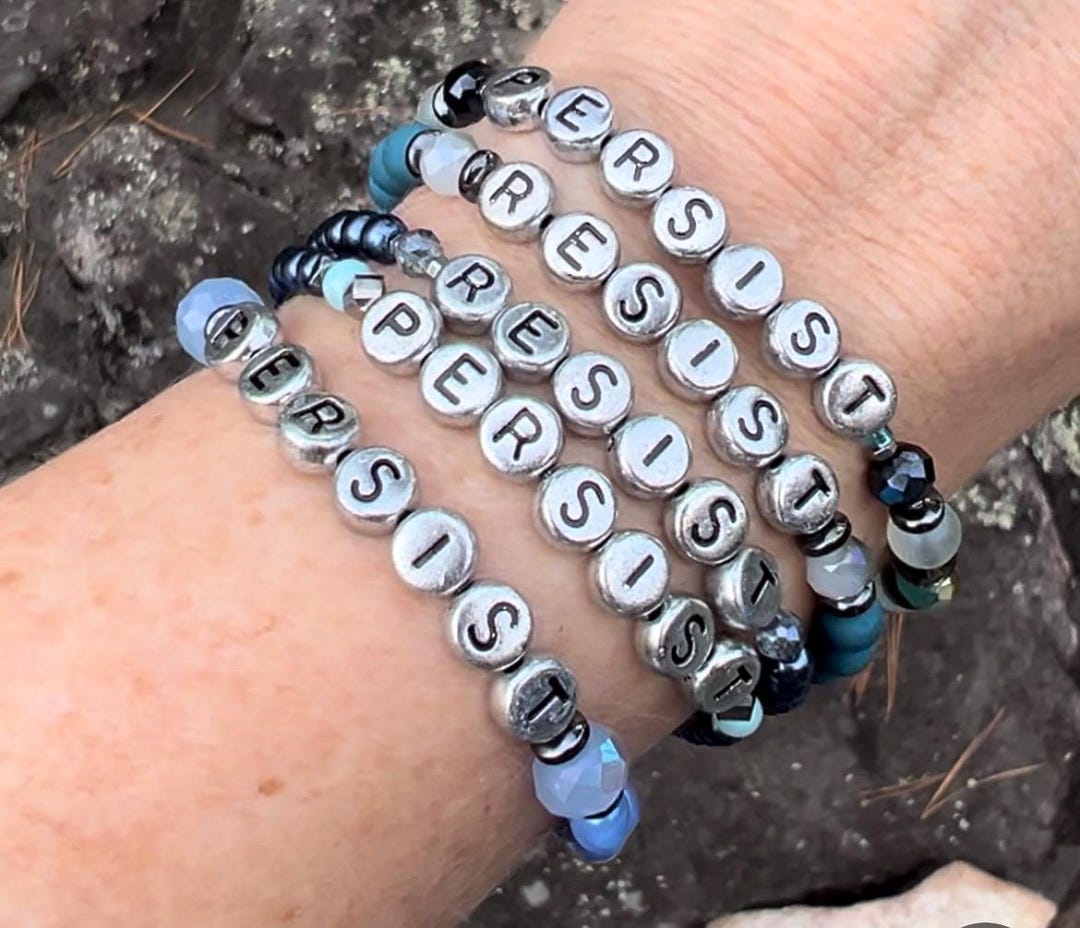 RESIST & PERSIST 2 Bracelet Stack - Etsy