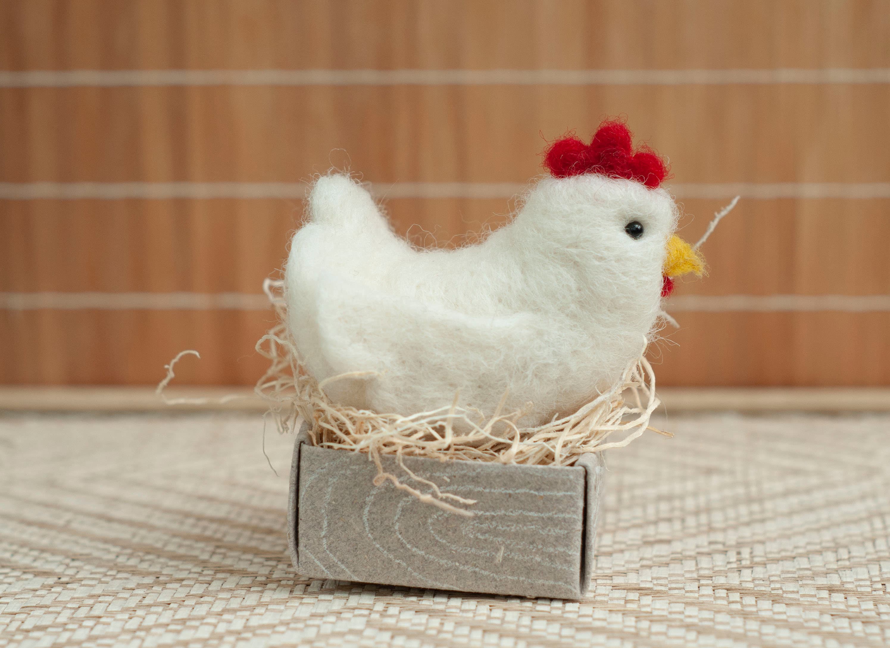 Needle Felted Chicken Hen With Egg - Etsy