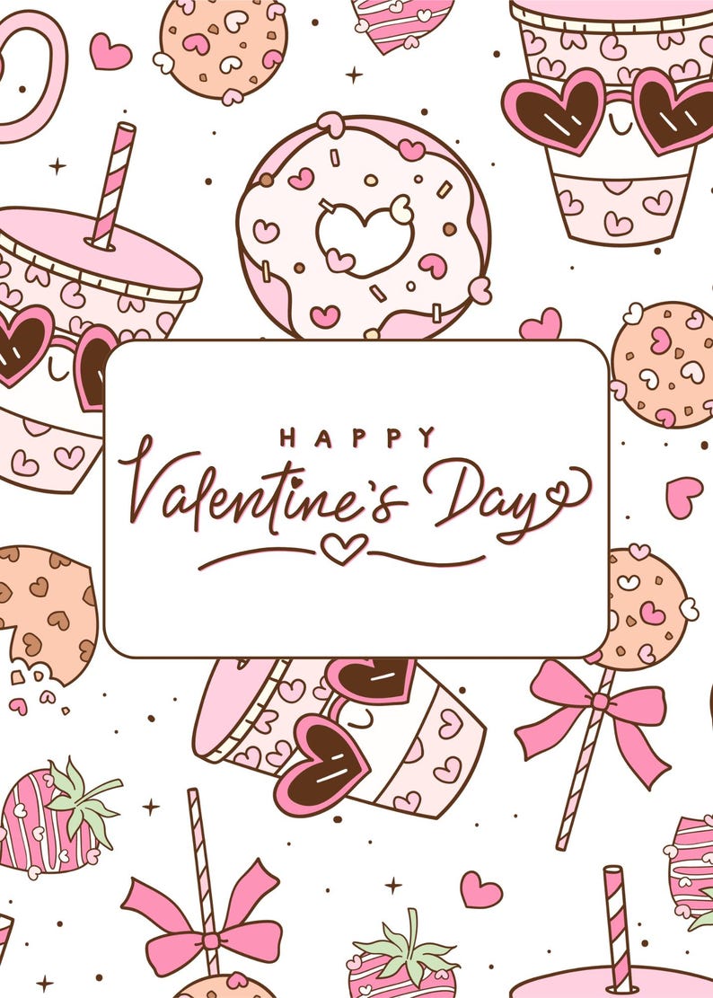 Cute Valentines Day Cards: Sweet Treats - Etsy