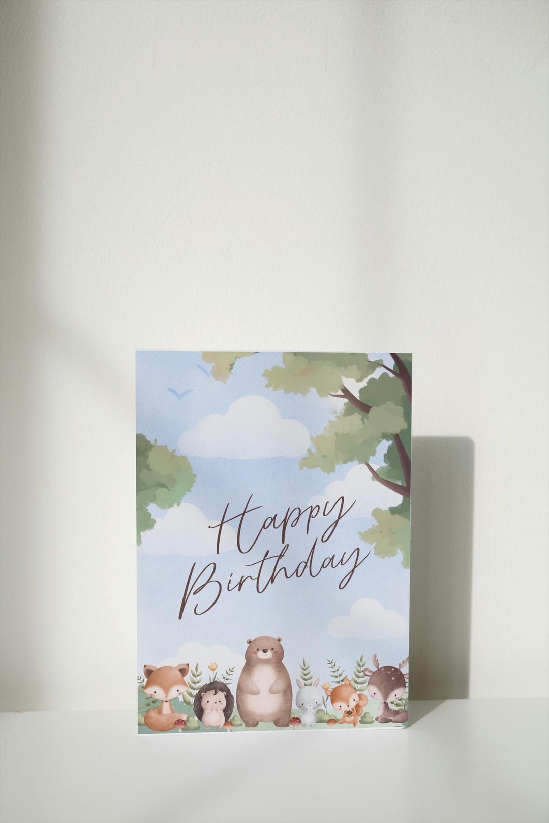 Watercolor Nature Birthday Card: Creatures and Critters - Etsy