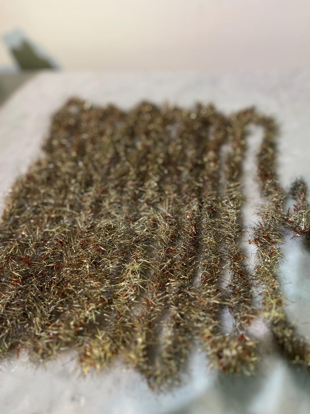 Antique Tinsel Christmas Tree Garland Red Cellophane 1920s, 169 Inches ...