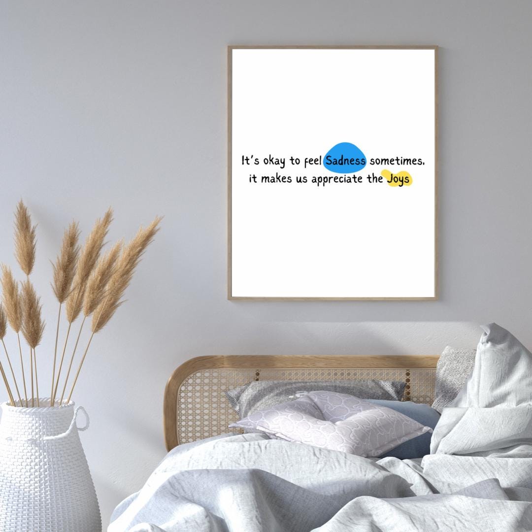 Inside Out 2 Poster, Inside Out Print, Sadness and Joy Digital Wall Art ...