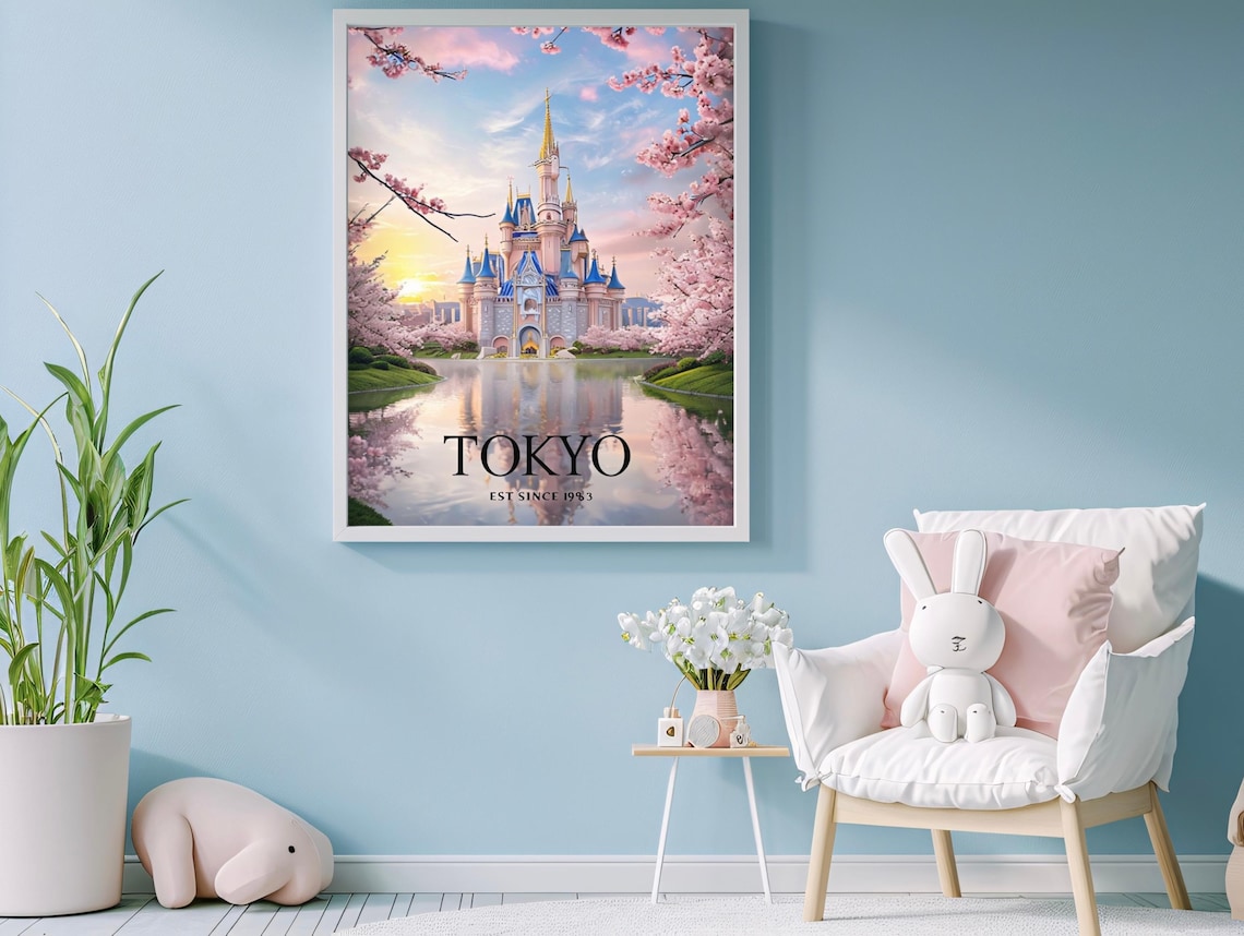 Tokyo Disneyland Poster, Cinderella Castle Print, Disney Japan Home ...