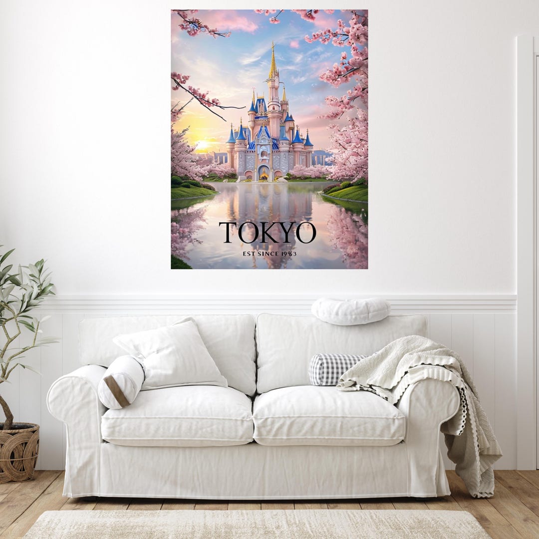 Tokyo Disneyland Poster, Cinderella Castle Print, Disney Japan Home ...