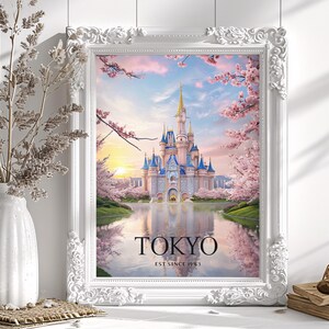 Tokyo Disneyland Poster, Cinderella Castle Print, Disney Japan Home ...