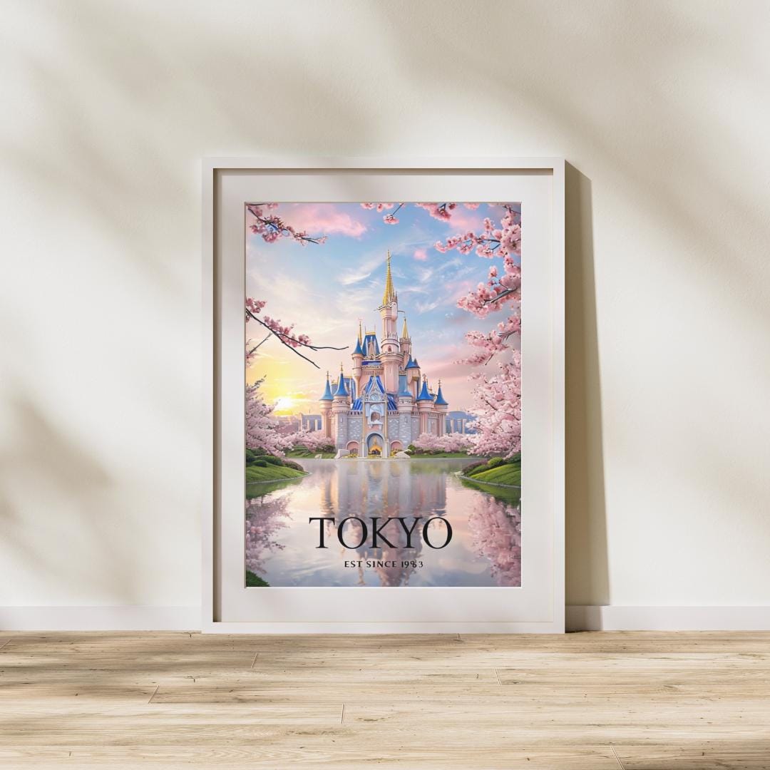 Tokyo Disneyland Poster, Cinderella Castle Print, Disney Japan Home ...