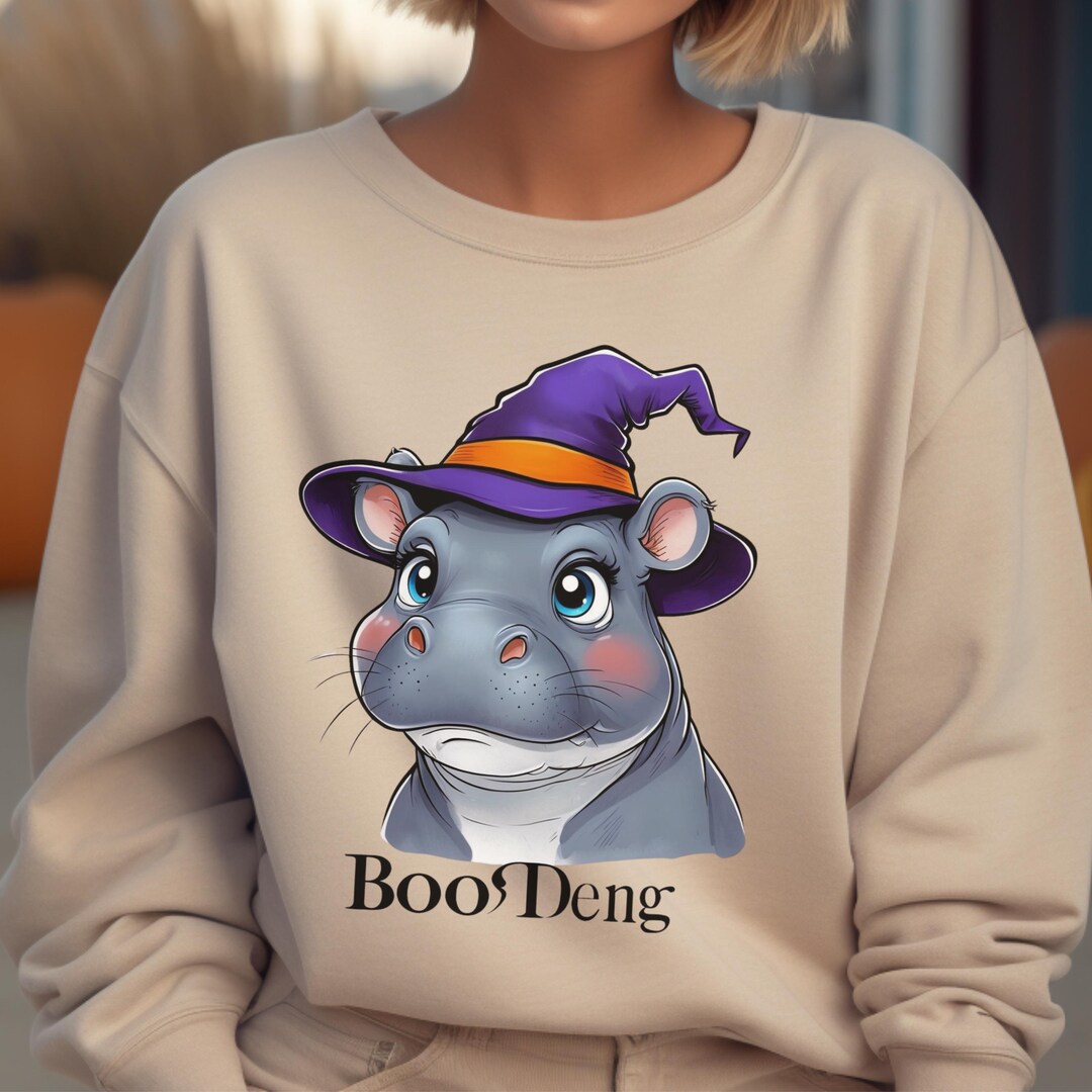 Moo Deng Sweatshirt, Moo Deng Merch, Cute Viral Hippo Unisex Jumper ...