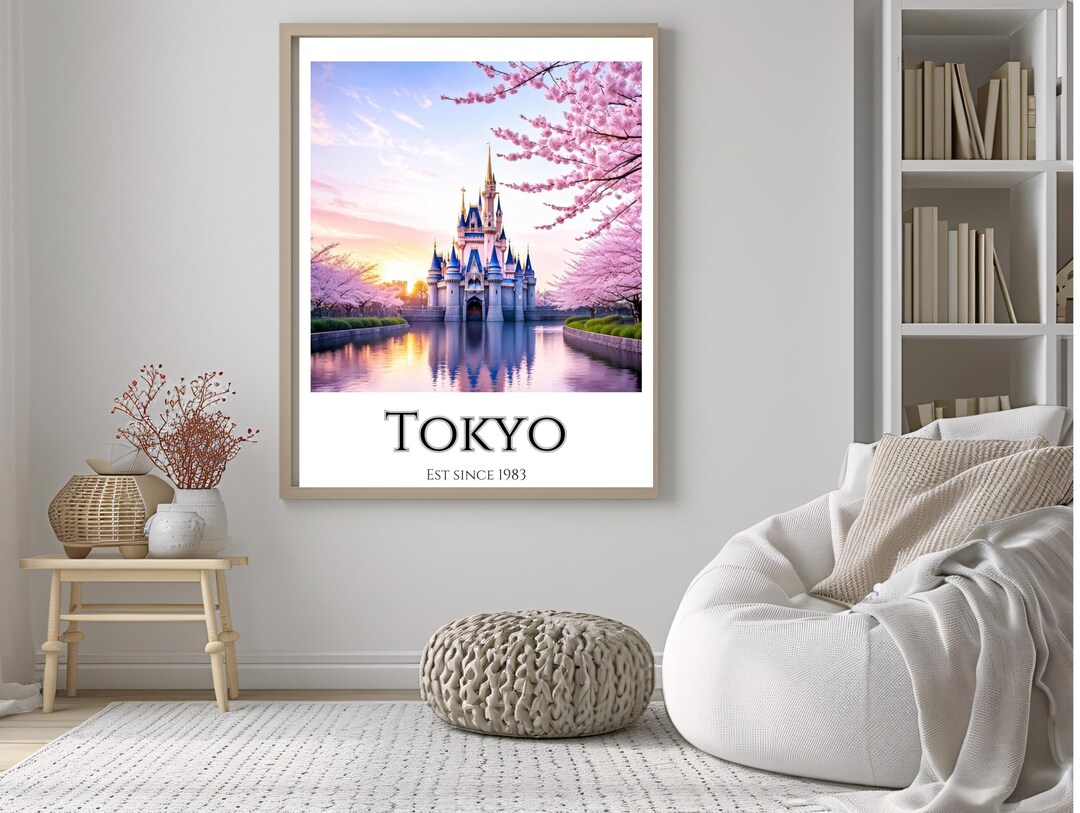 Tokyo Disneyland Poster, Cinderella Castle, Tokyo Disneysea, Japan ...