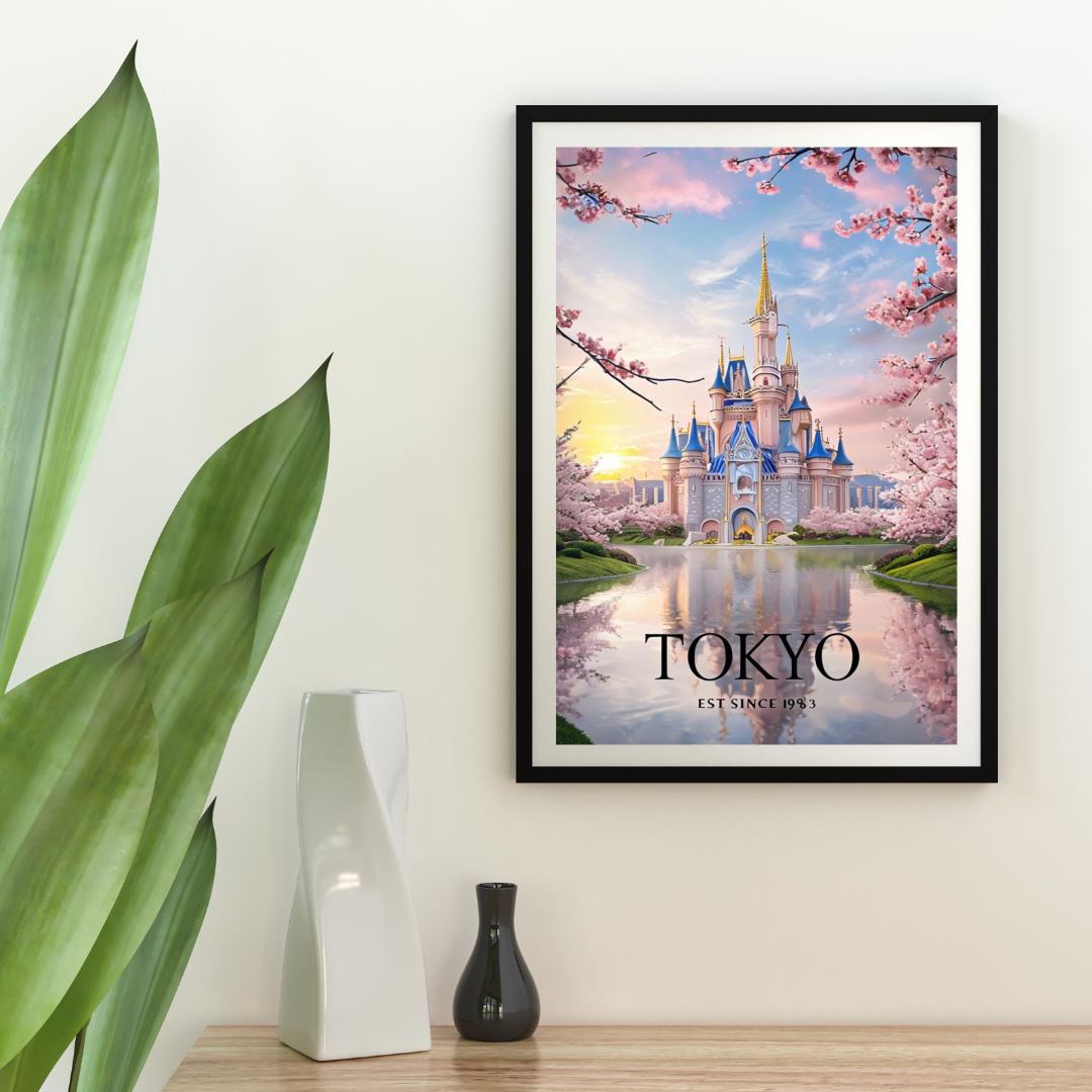 Tokyo Disneyland Poster, Cinderella Castle Print, Disney Japan Home ...
