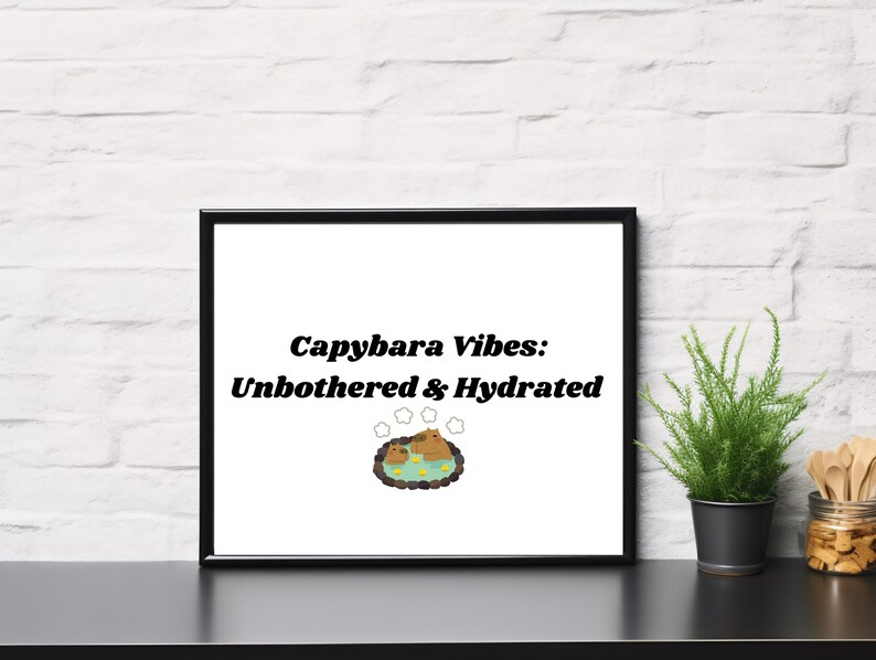Capybara Art Print, Cute Capybara Poster, Funny Bathroom Print, Capybara Digital Download ...