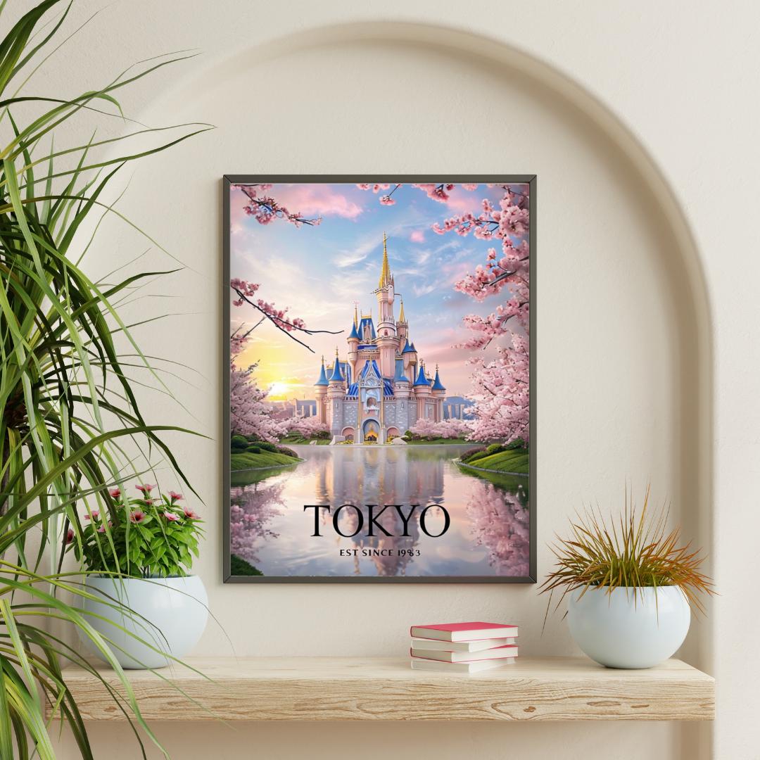 Tokyo Disneyland Poster, Cinderella Castle Print, Disney Japan Home ...