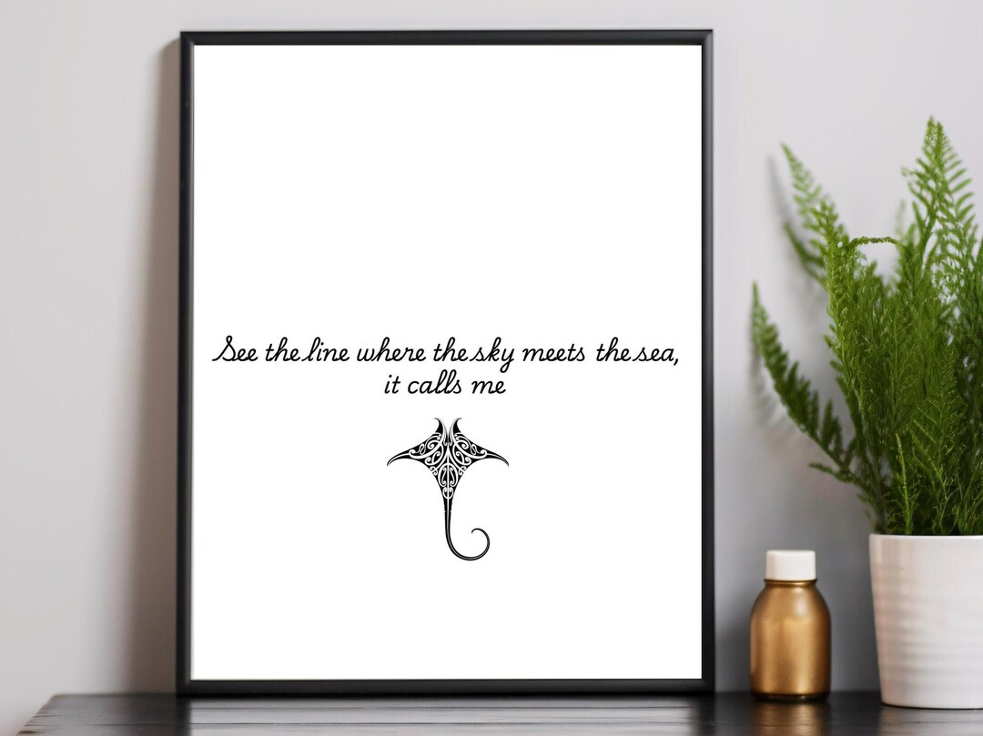Moana Poster, Disney Moana Print, Disney Quote, Manta Ray Poster, Ocean ...