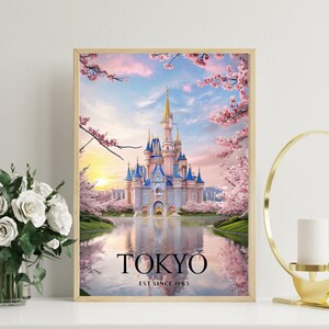 Tokyo Disneyland Poster, Cinderella Castle Print, Disney Japan Home ...