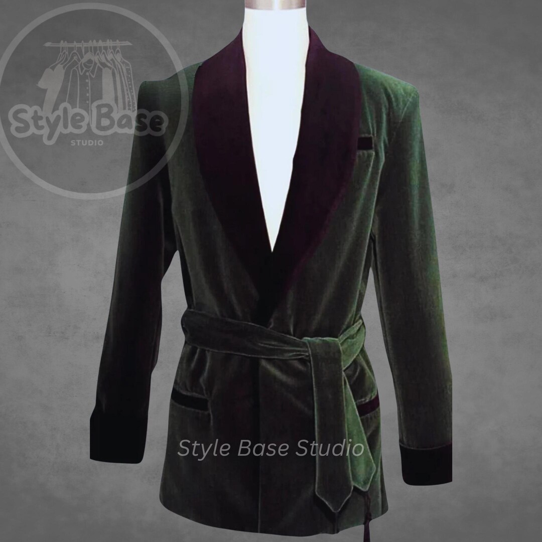 Unisex Green Velvet Smoking Jacket – Custom Tailored Luxury Smoking ...