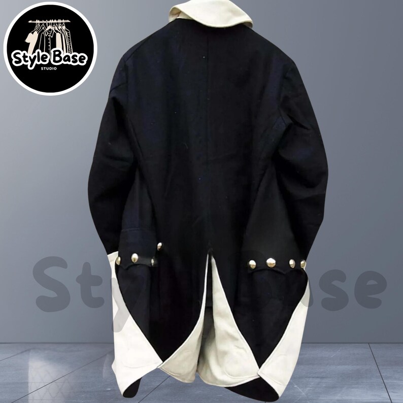 George Washington Uniform - Black & White Wool Continental Army Coat ...