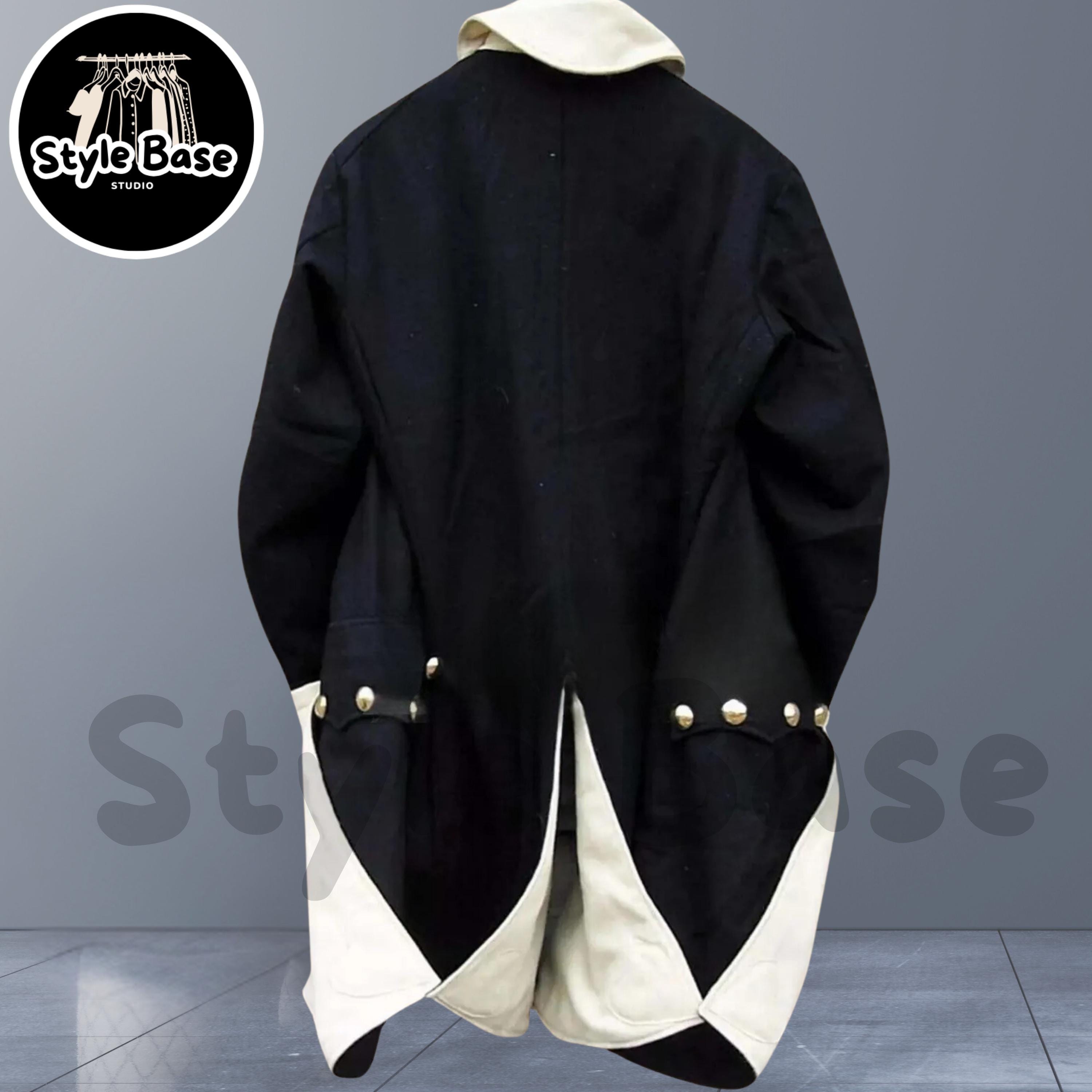 George Washington Uniform - Black & White Wool Continental Army Coat ...